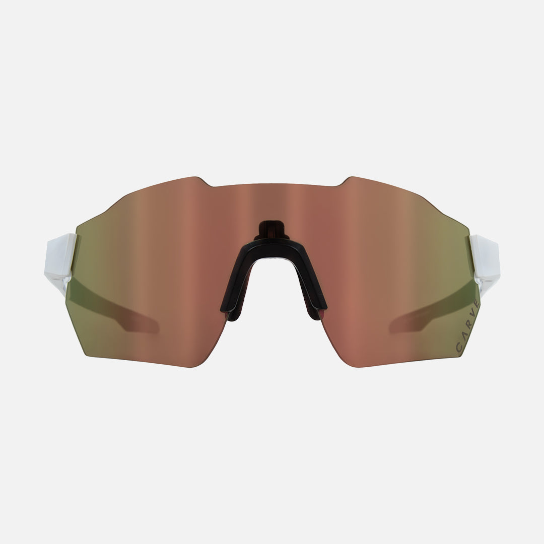 Level Up - Frame: Matte White Lens: Brown with External Copper Iridium